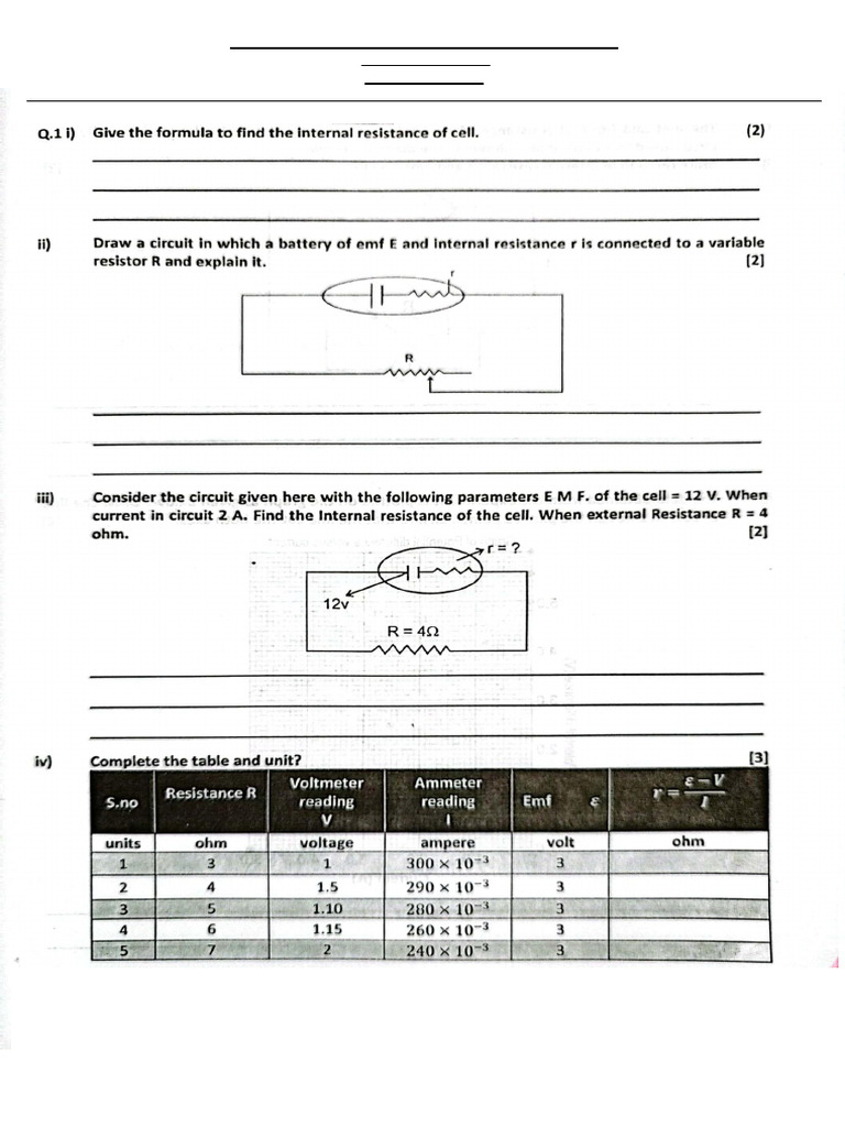 PBA Worksheet Physics HSSC II Exp 4 | PDF