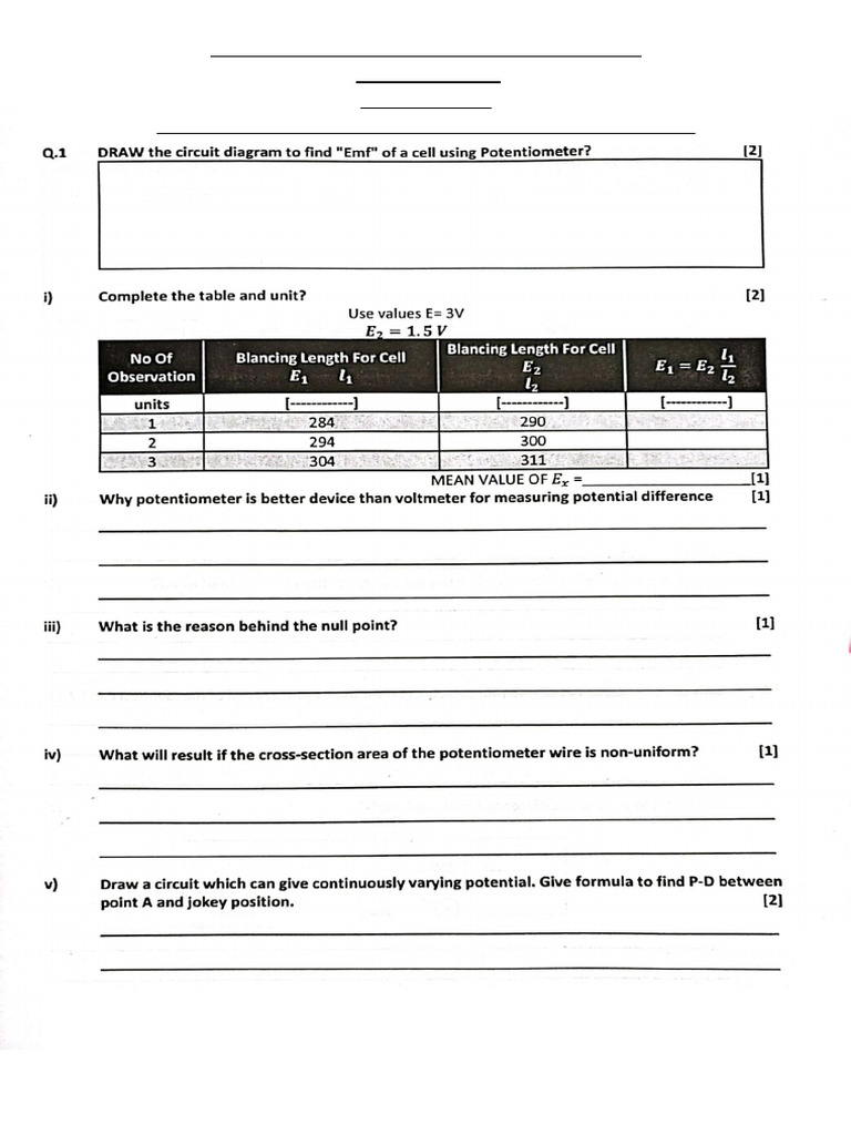PBA Worksheet Physics HSSC II Exp 3 | PDF