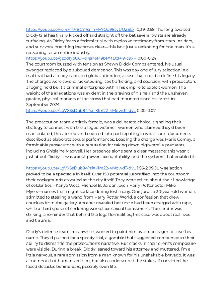 Diddy Trial Started With A Huge Plot Twist | PDF | Jury Selection ...