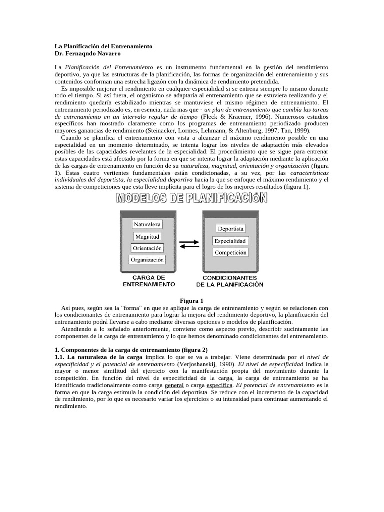 3. Planificaci n Entrenamiento Navarroi | PDF | Planificación | Hora