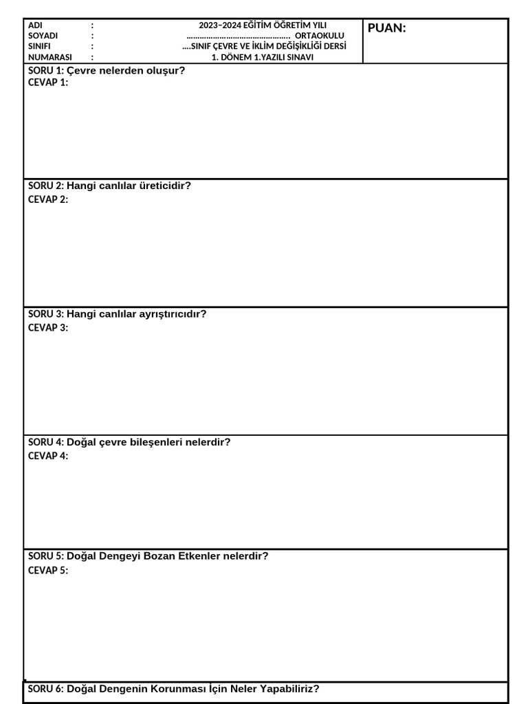 Cevre - Egitimi - Ve - Iklim - Degisikligi - 1D - 1Y - 3 2 | PDF