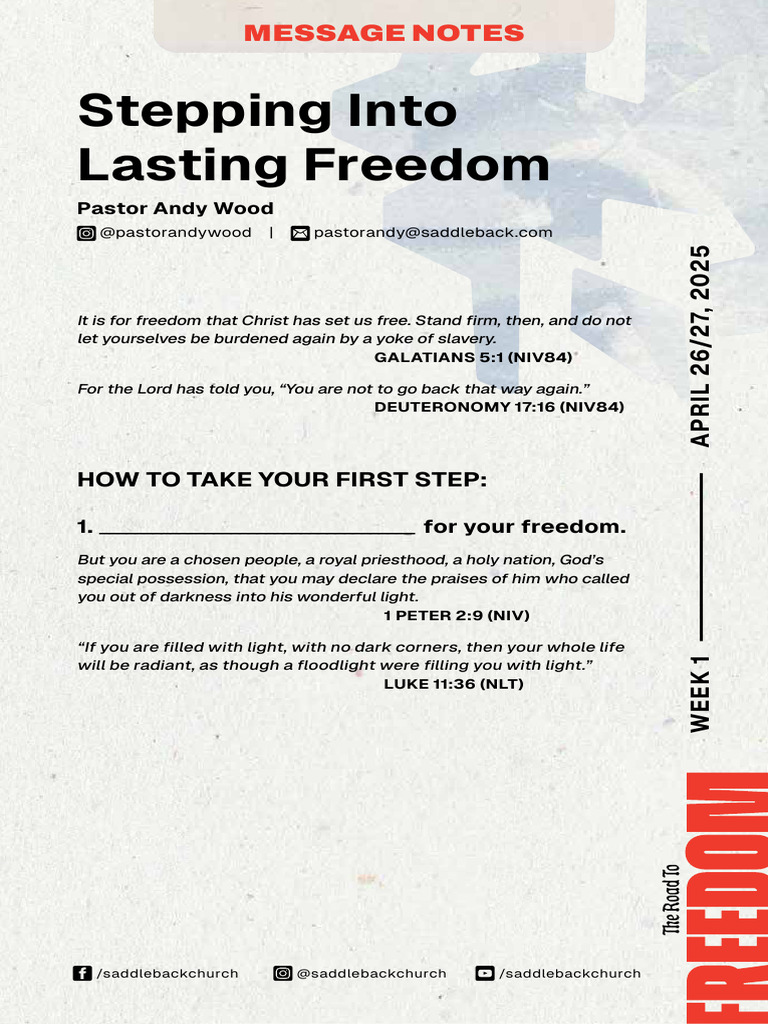 Stepping Into Lasting Freedom: Pastor Andy Wood | PDF | Sin | Christian ...