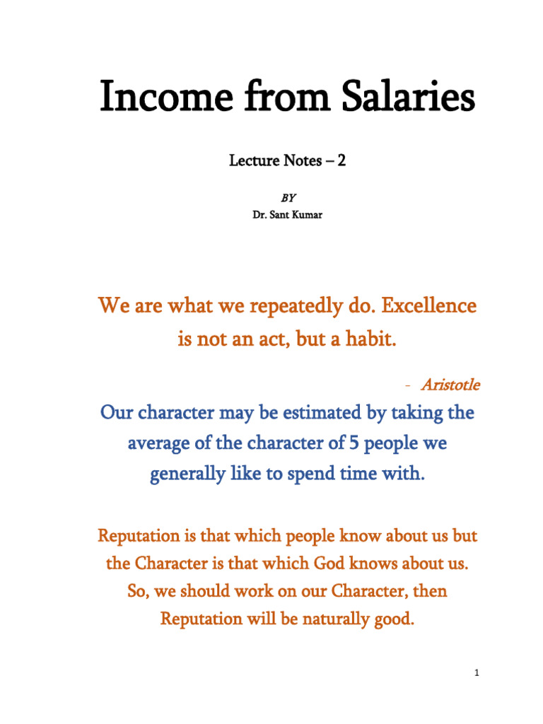 Income Tax on Salaries Explained | PDF | Expense | Employee Benefits