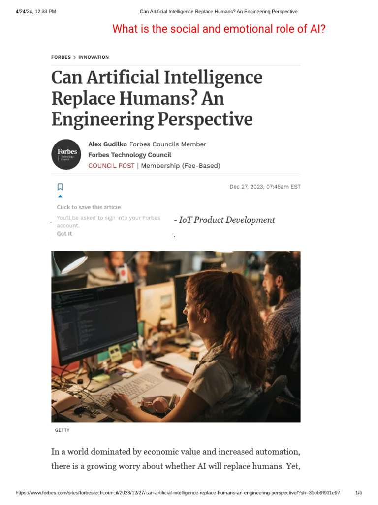 Can Artificial Intelligence Replace Humans - An Engineering Perspective | PDF | Artificial ...