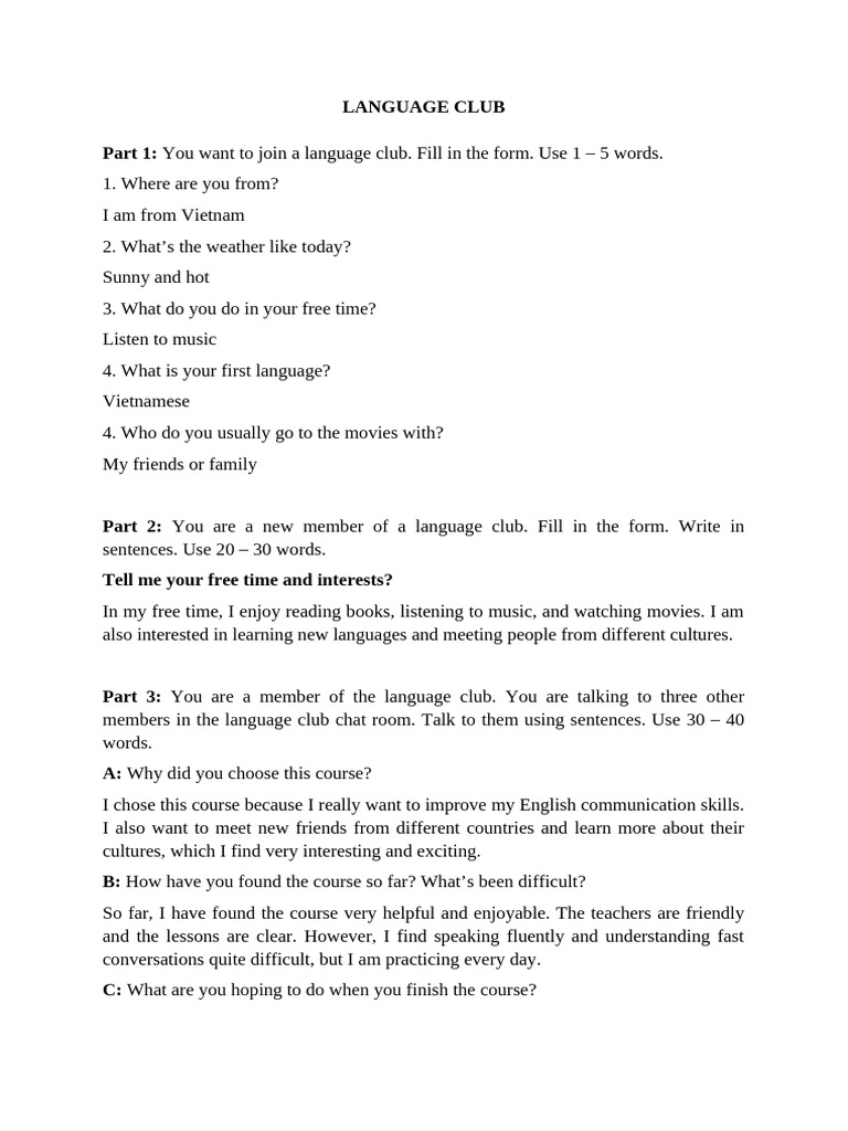 Joining a Language Club: A Guide | PDF | Conversation