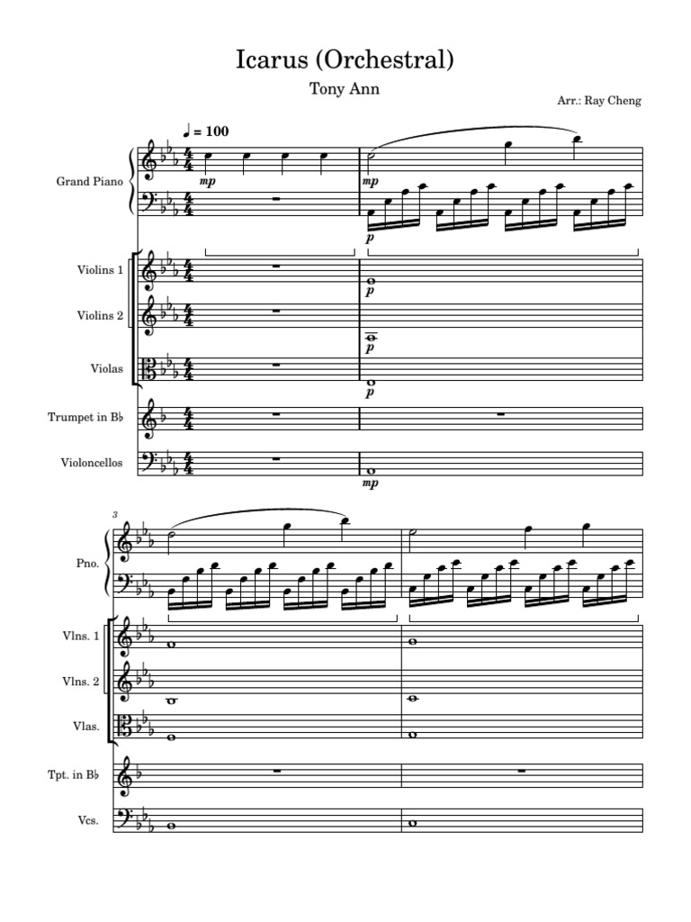 Icarus: Orchestral Sheet Music | PDF | String Instruments | Orchestras