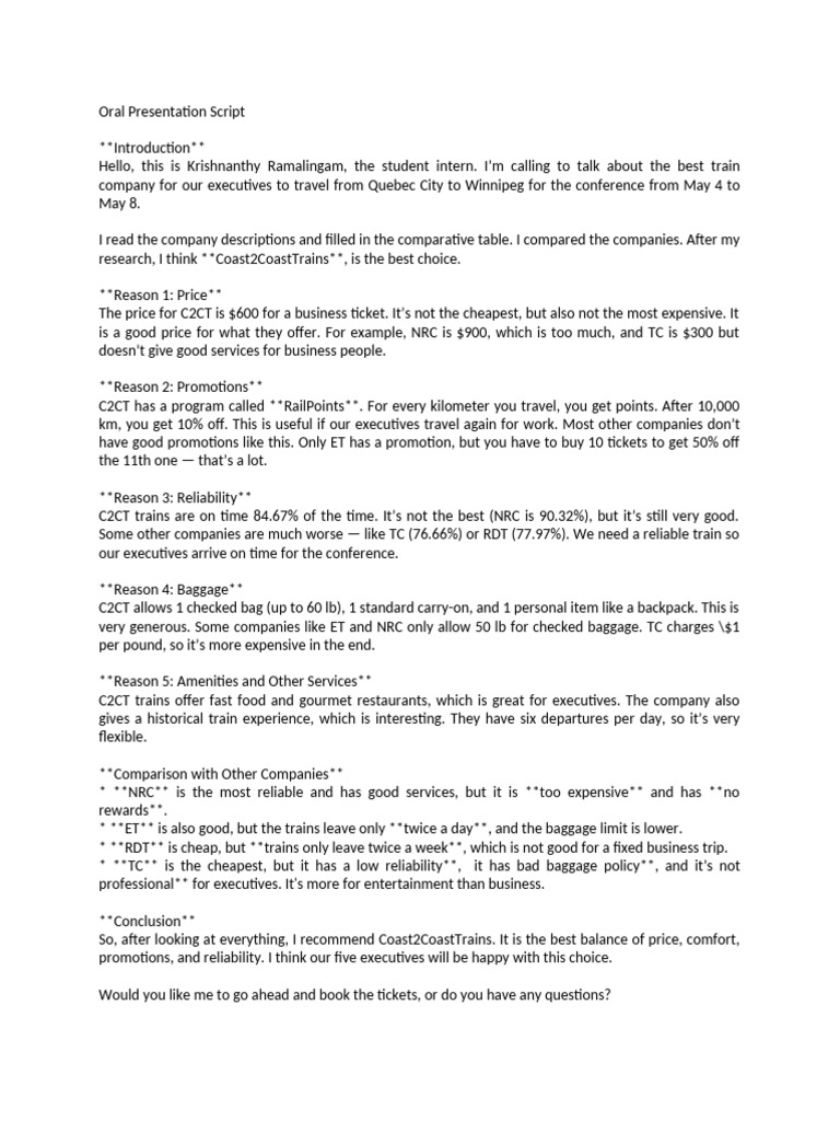 Oral Presentation Script DEV1 | PDF