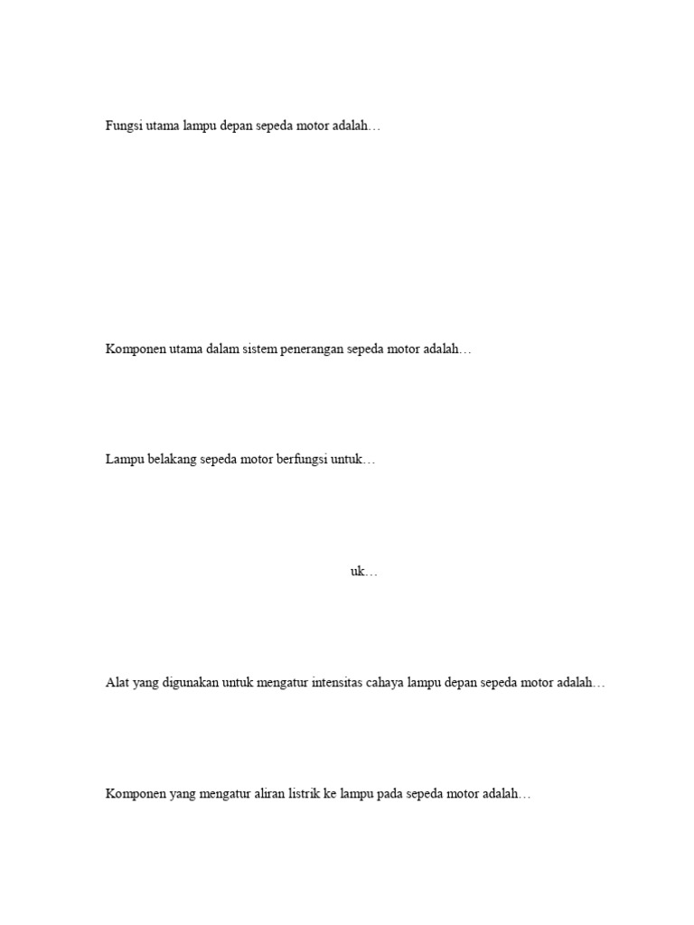 Latihan Soal Mapel Pilihan TKR Kelas Xi | PDF