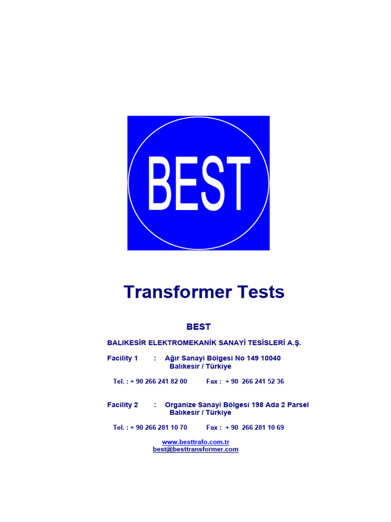 BEST Transformer Tests | PDF | Transformer | Resistor
