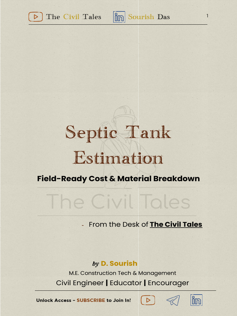 Septic Tank Estimation by The Civil Tales | PDF | Brick | Mortar (Masonry)