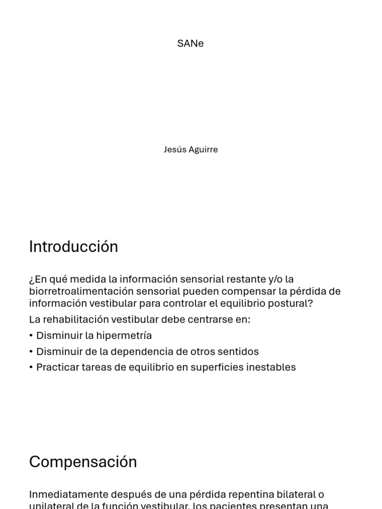 Rehabilitacion Vestibular SANe | PDF
