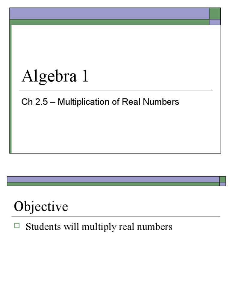 Multiplication of Real Numbers | Download Free PDF | Multiplication ...