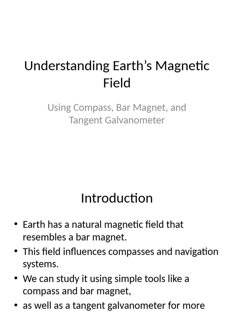 Earth's Magnetic Field Study Tools | PDF