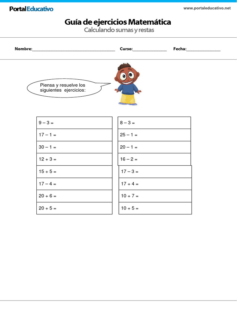 GP1 Calculando Sumas Restas | PDF