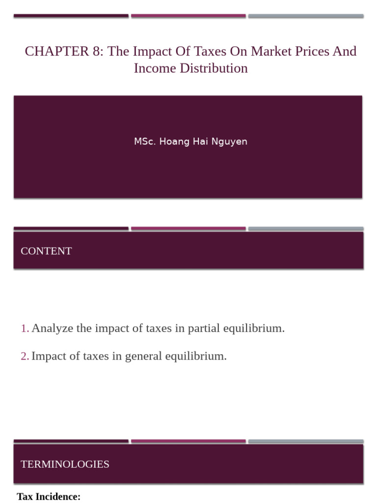 CHAPTER 8 - Impact of Taxes On Market Prices and Income Distribution ...