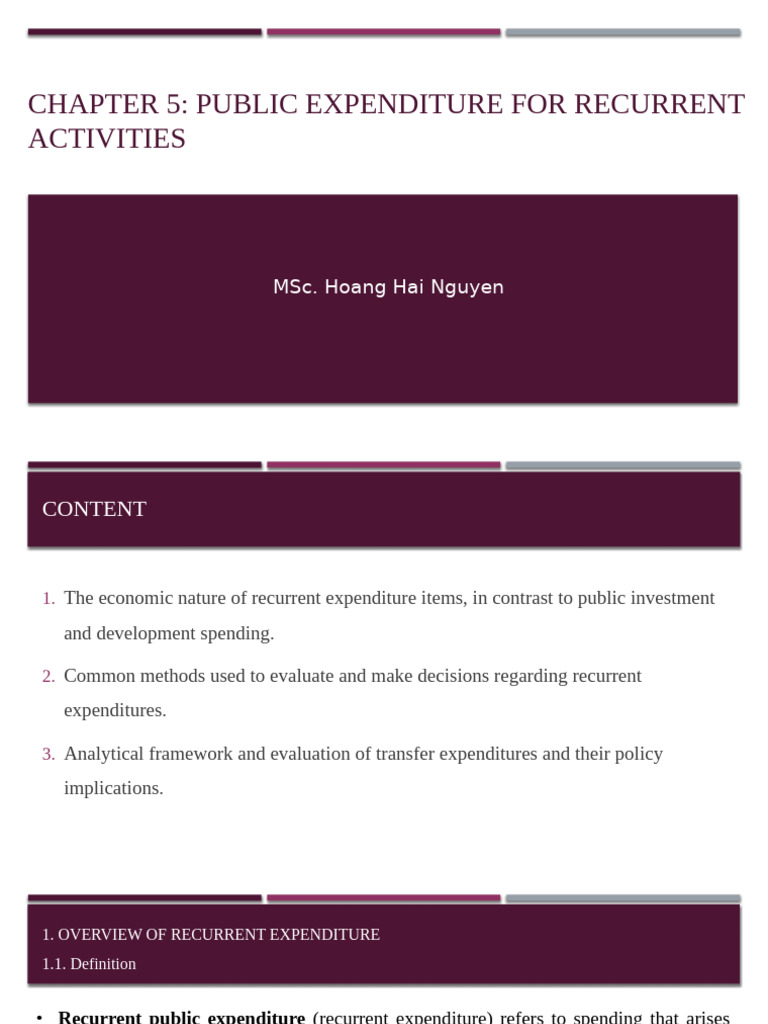Understanding Recurrent Public Expenditure | PDF | Subsidy | Expense
