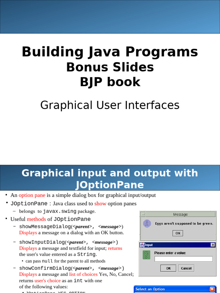 L03. Graphical User Interface Part 1 | PDF | Computing | Computer Science