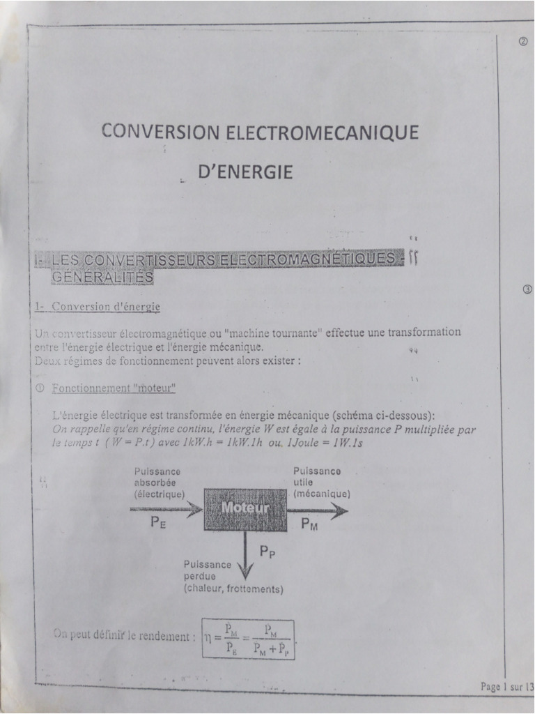 (Physique) Conversion Électromécanique D'énergie | PDF