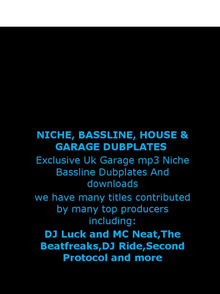Niche, Bassline, House & Garage Dubplates | PDF