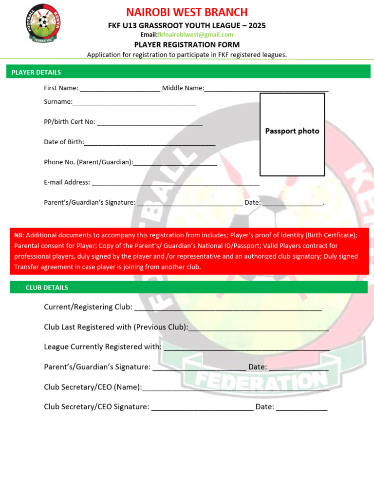 Registration Form 1 | PDF