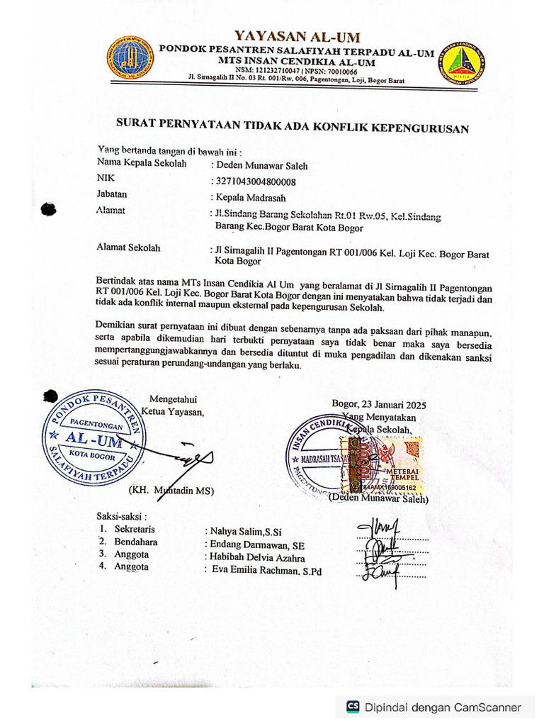 Surat Pernyataan Tidak Ada Koplik | PDF