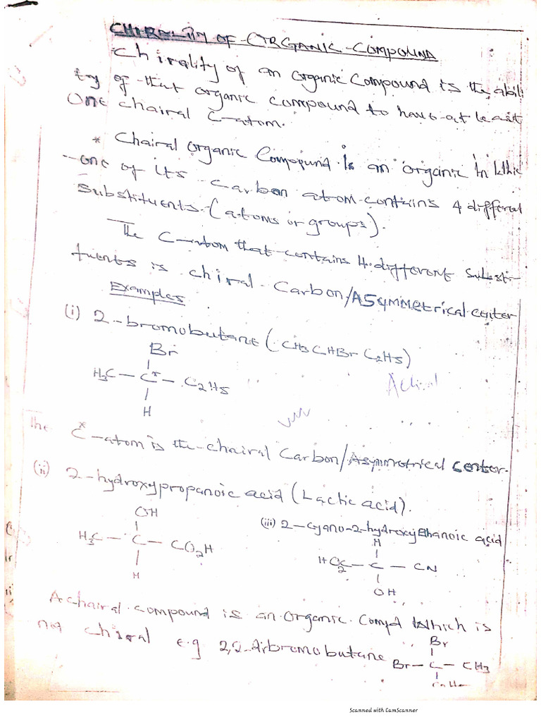 Chirality of Organic Compound | PDF