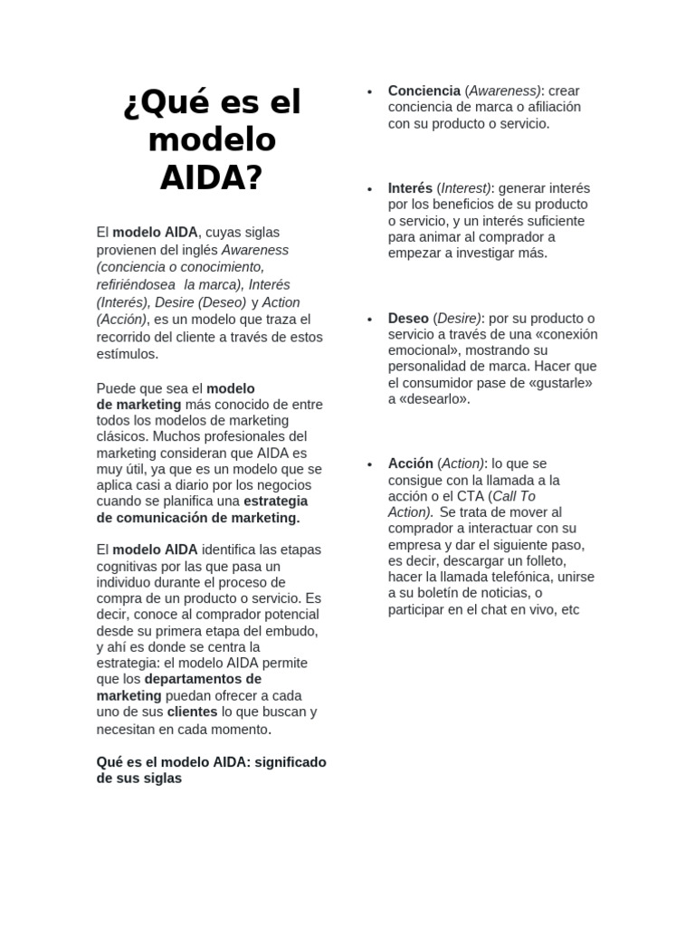 Qué Es El Modelo AIDA | PDF