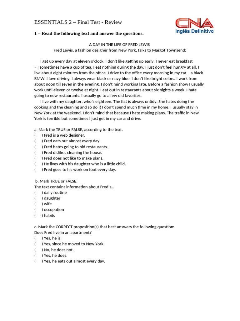 Review Basic 2 Final | PDF