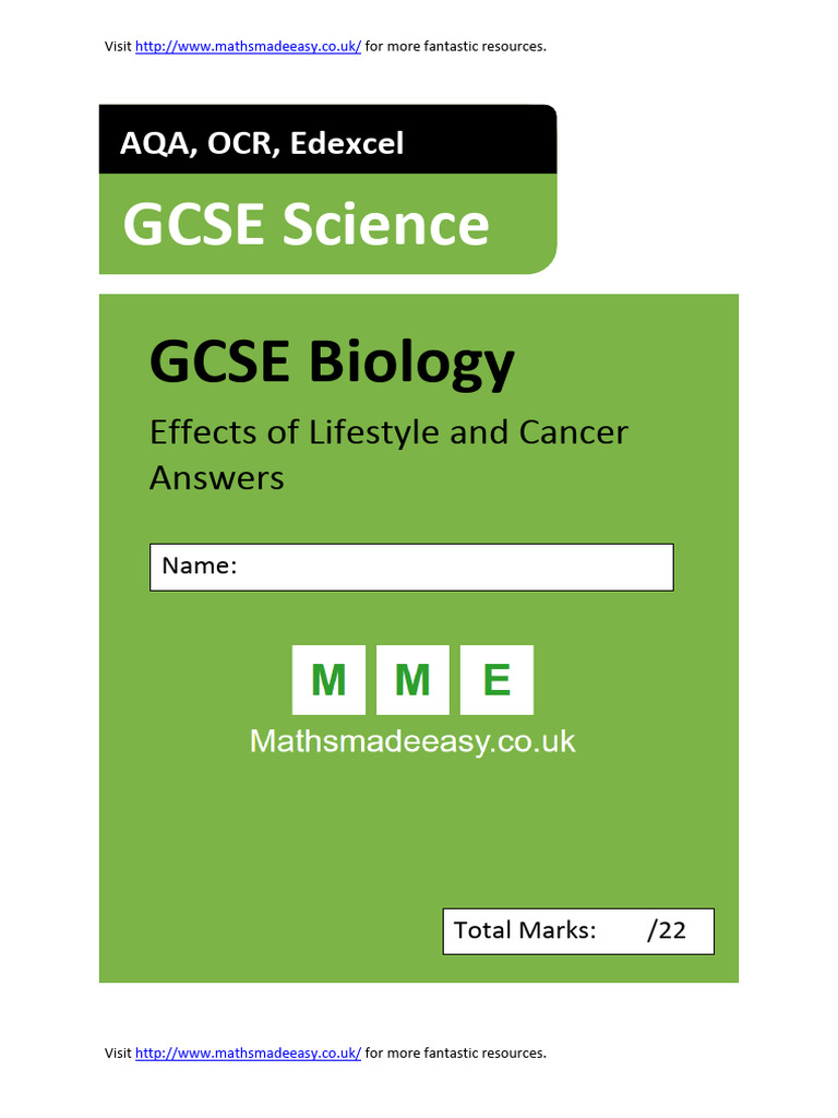 Biology Gcse Cancer B7 | PDF