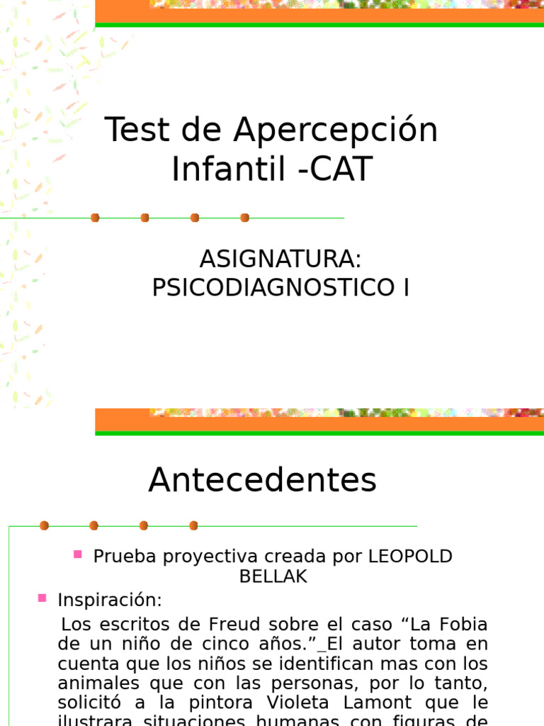 Test de Apercepción Temática Infantil CAT | PDF | Mente inconsciente ...