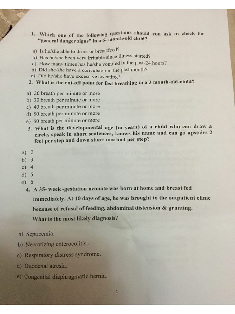Peds Exam | PDF