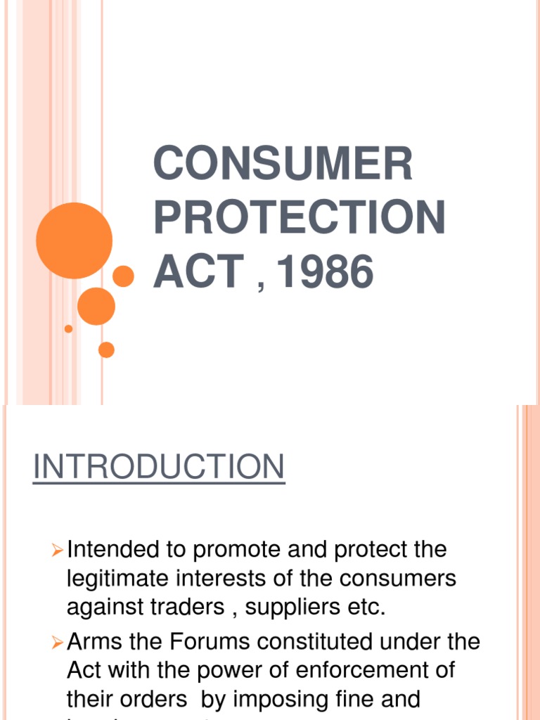 Consumer Protection ACT 1986 | PDF | Consumer Protection | Complaint