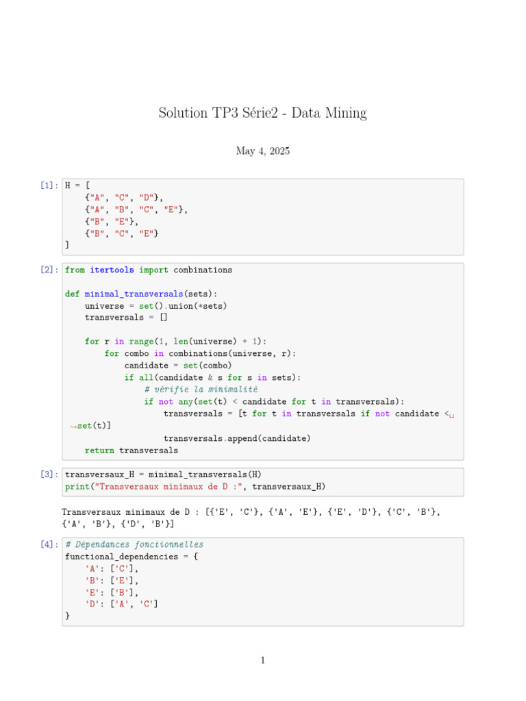 Solution TP3 Série2 - Data Mining | PDF | Data Model | Data Management