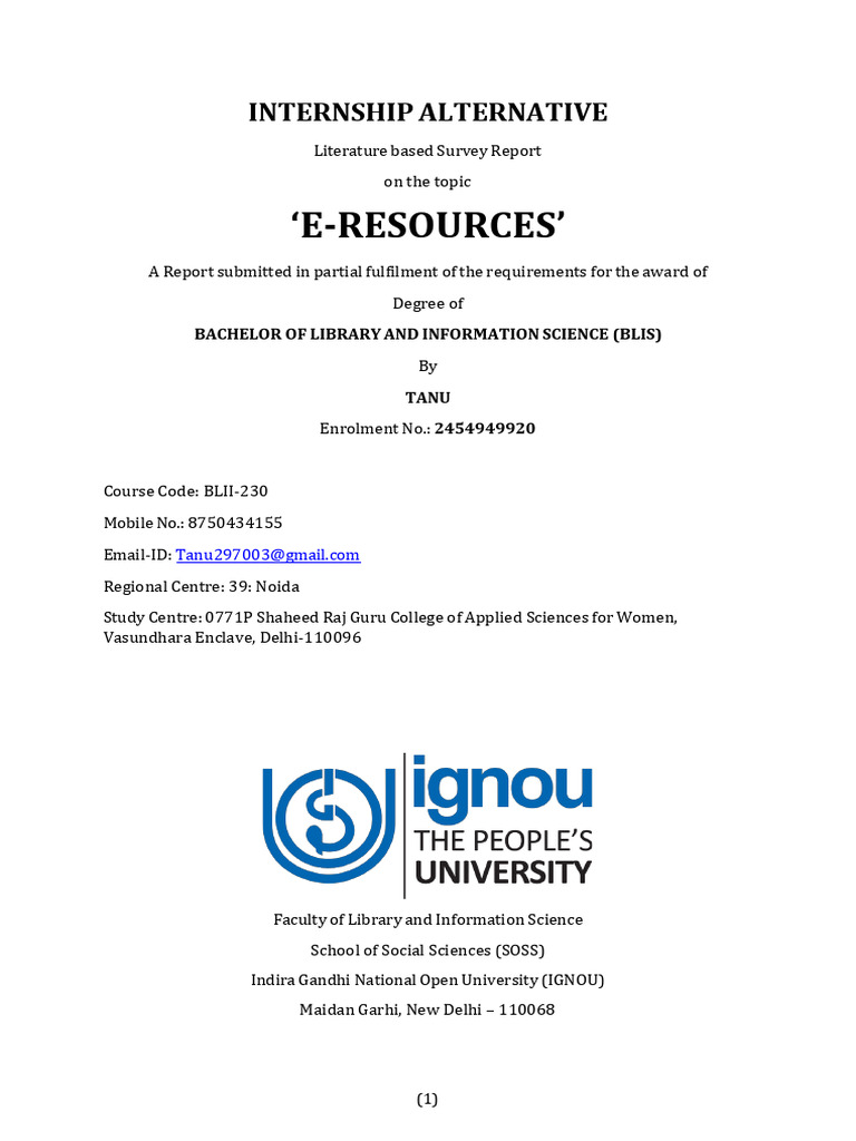 E-Resources Literature Survey Report | PDF | Libraries | Academic Journal