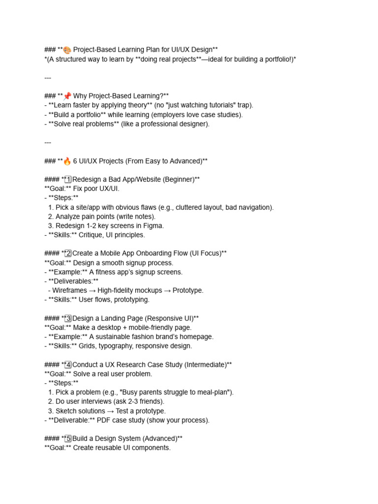 UI-UX Project Based Learning Plan | PDF | Mobile App | Design