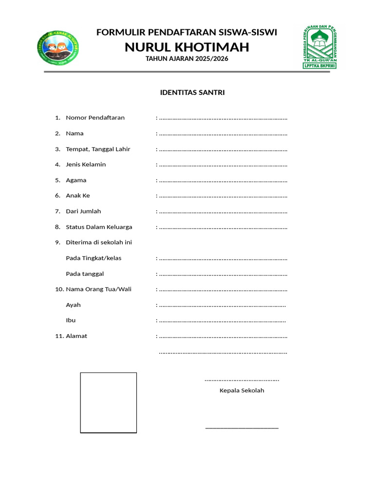 Blanko Penilaian Munaqosah Tka Al | PDF