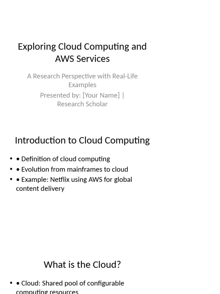 AWS Cloud Computing Overview | PDF | Cloud Computing | Software As A ...