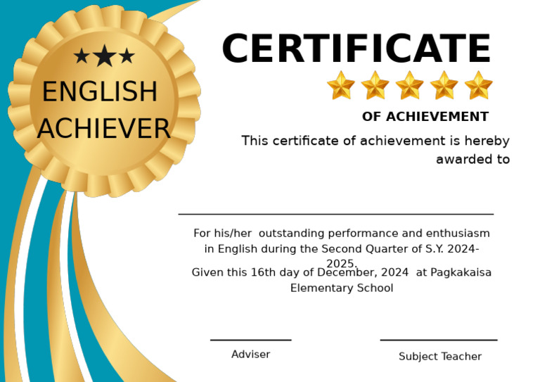 Achievers in English, Math and Science | PDF