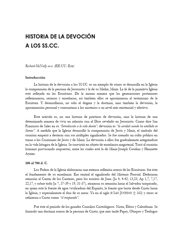Historia de La Devoción SSCC | PDF | María, madre de Jesús | Iglesia Católica