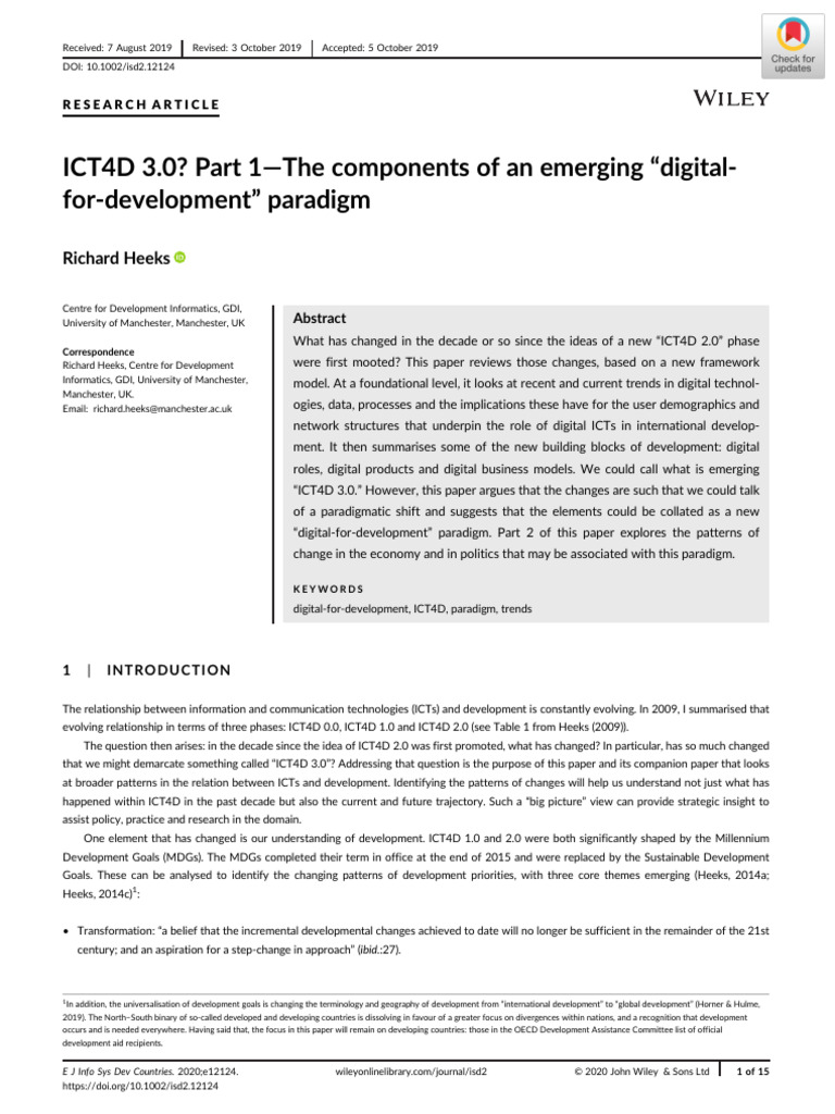 ICT4D 3 Digital For Developmen | PDF | Internet | Internet Access