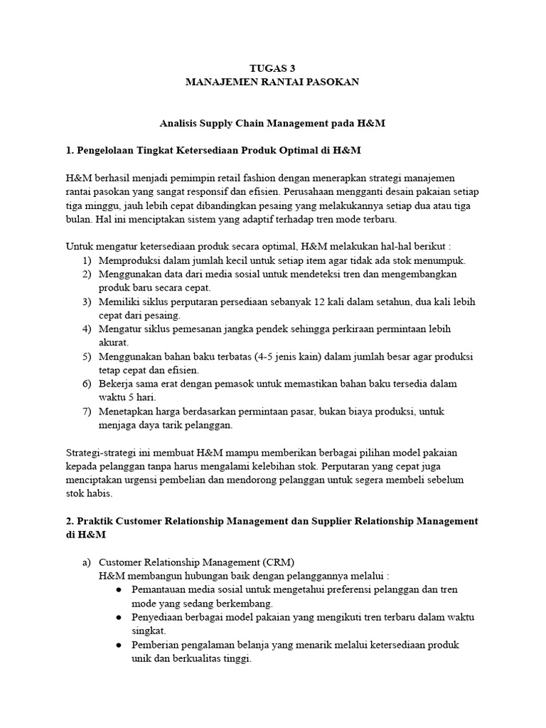 Tugas 3 Manajemen Rantai Pasokan | PDF