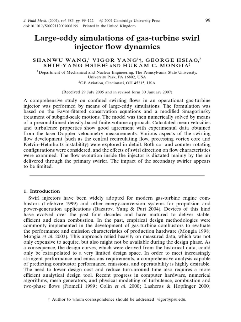 Large-Eddy Simulations of Gas-Turbine Swirl Injector Flow Dynamics ...