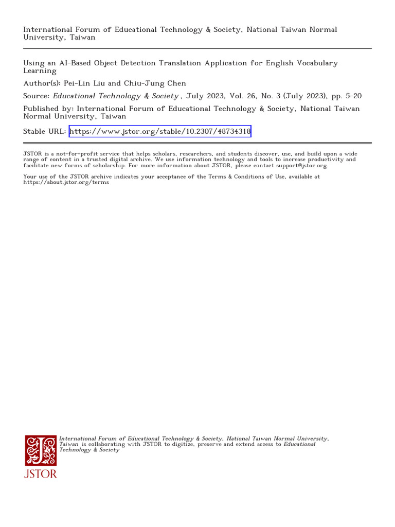 Using an AI-Based Object Detection Translation Application for English ...