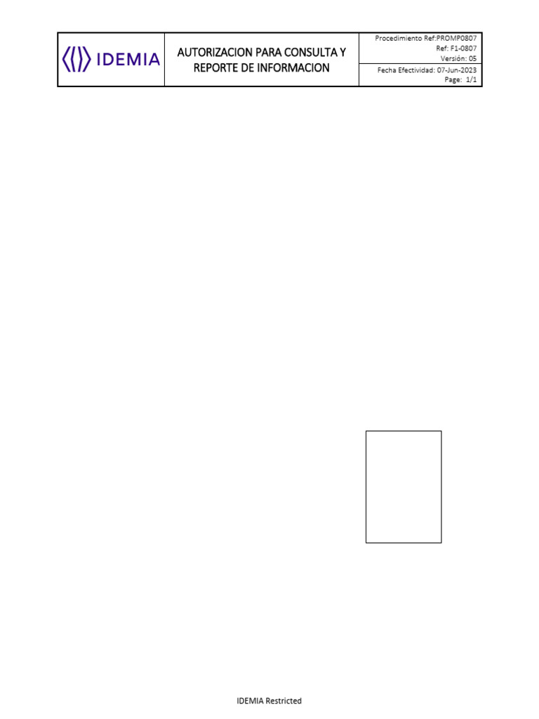 Autorizacion Idemia | PDF