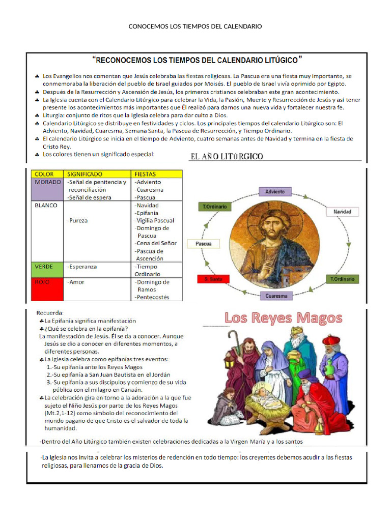 Conocemos Los Tiempos Del Calendario | PDF