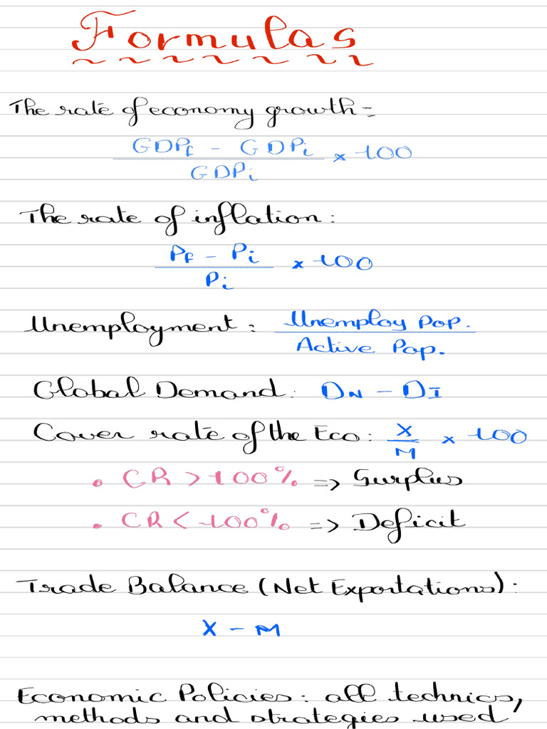 Macro Formulas & Concepts | PDF