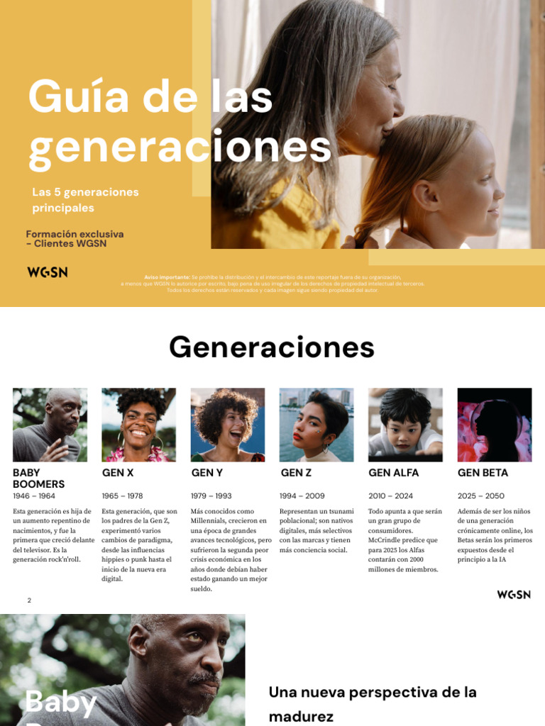 WGSN Generation Cheat Sheet ES | PDF | Inteligencia artificial | Inteligencia (IA) y semántica