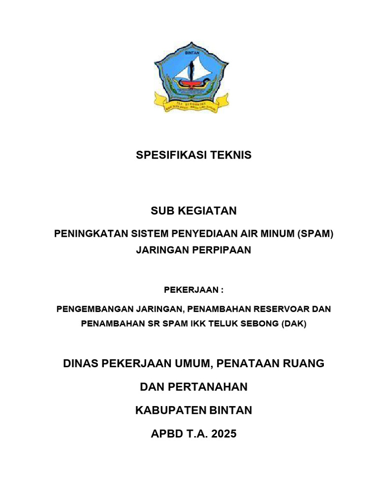 Spek Spam Teluk Sebong Rev 2 | PDF