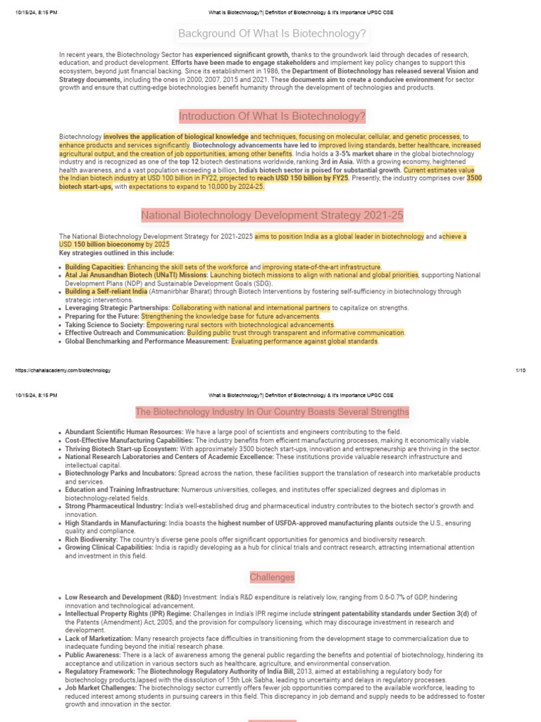 Biotechnology - Definition of Biotechnology & It's Importance UPSC CSE ...