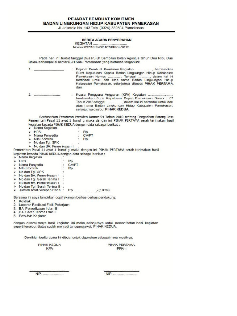 Draft PPK Ke Kpa | PDF